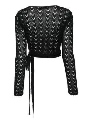 DOLCE & GABBANA Dolce & Gabbana Pointelle-Knit Wrap Top
