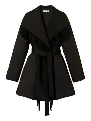 TWINSET TWINSET Padded Diamond Quilted Nylon Jacket With Fringes