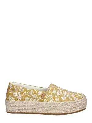 Toms Valencia Floral-print Platform Espadrilles - Yellow