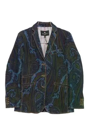 Etro Paisley Print Denim Jacket - Blue