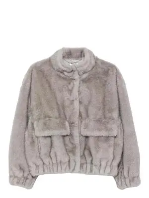 Liu Jo Faux-fur Funnel-neck Jacket - Grey
