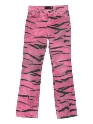 Roberto Cavalli Tiger-print Jeans - Pink