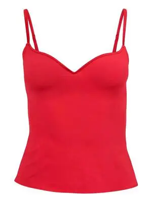 FLEUR DU MAL Fleur Du Mal Built-In Bra Tank Top Red