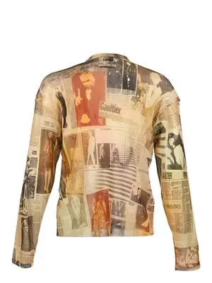 JEAN PAUL GAULTIER Printed Long-sleeve T-shirt - Neutrals