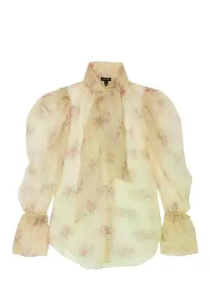 MARC JACOBS Marc Jacobs Floral Organza Puff Blouse