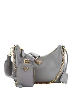 Prada Re-edition 2005 Saffiano Leather Cross Body Shoulder Bag - Grey