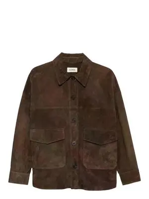 ARMA Suede Button-up Coat - Brown