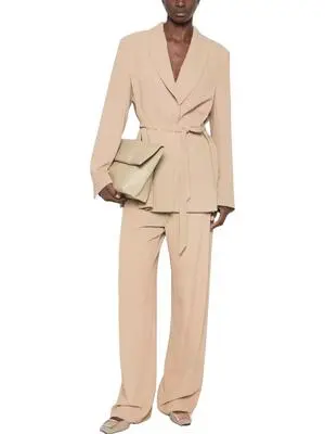 Imperial Drawstring Wide-leg Trousers - Neutrals