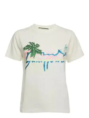 Gucci Gucci Printed Short-Sleeve T-Shirt Neutrals