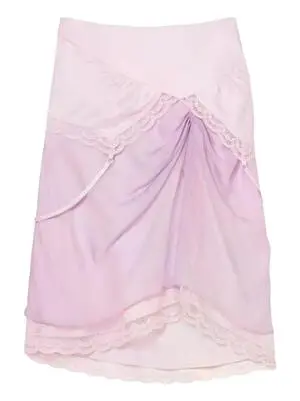 Marc Jacobs Layered Satin Slip Midi Skirt - Pink