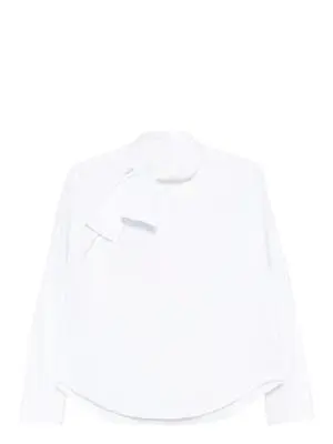 XACUS Pussy-bow Long-sleeve Shirt - Grey