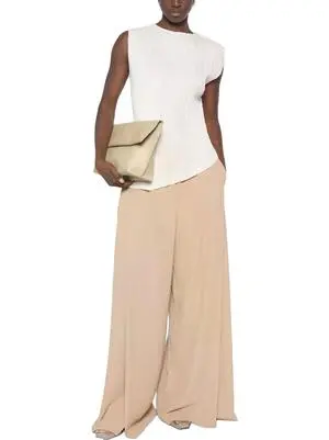 Imperial Wide-leg Palazzo Pants - Neutrals