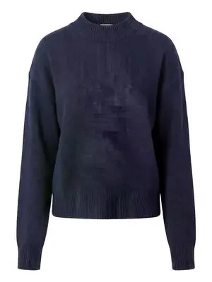 Pinko Ribbed-knit High-neck Sweater - Blue