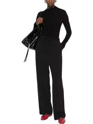 Imperial Drawstring Wide-leg Trousers - Black