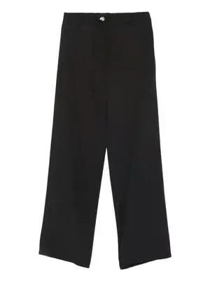 Imperial Drawstring Wide-leg Trousers - Black