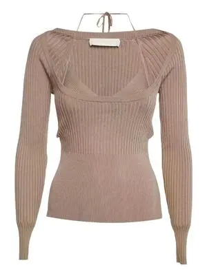 SIMKHAI SIMKHAI Rib-Knit Halter-Neck Sweater