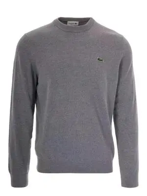 Lacoste Logo-patch Knitted Sweater - Grey
