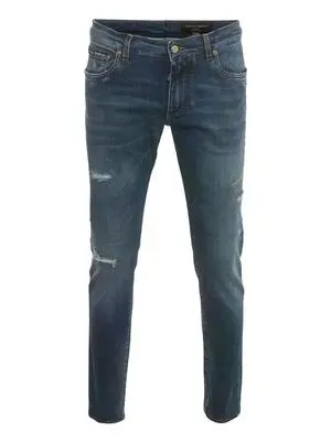 Dolce & Gabbana Distressed Slim-fit Jeans - Blue
