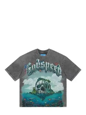 GODSPEED Graphic-print Washed T-shirt - Grey