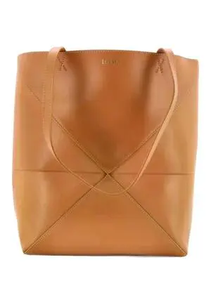 Loewe Loewe Puzzle Fold Leather Medium Tote Bag Brown