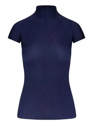 Giorgio Armani Ribbed Knit Short-sleeve T-shirt - Blue