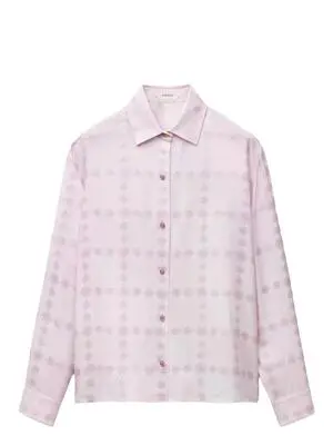 Versace Jacquard Silk Crêpe Satin Shirt - Pink
