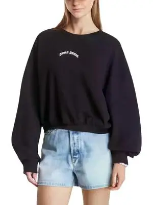 Palm Angels Curved Logo Sweatshirt - Black