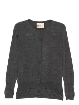 PLAN C Plan C Ruffled-Trim Cardigan