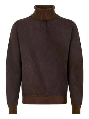 MANUEL RITZ Geometric-pattern Roll-neck Sweater - Brown