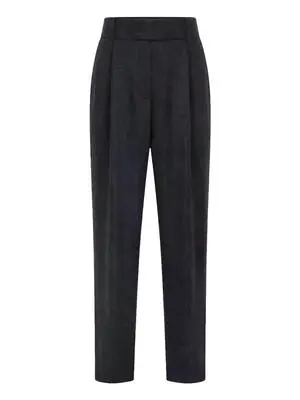 Giorgio Armani Pleated Wool Trousers - Grey