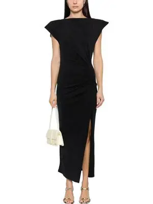 MARANT ETOILE Ruched Side-slit Maxi Dress - Black