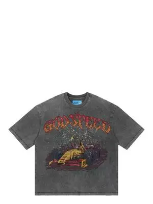 GODSPEED F1 Dreams Graphic-print Washed T-shirt - Grey