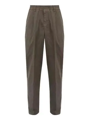 Eleventy Pleated Straight-leg Trousers - Grey