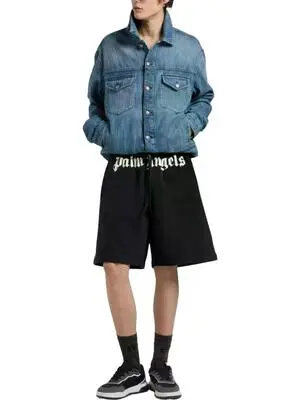 Palm Angels Logo-print Drawstring Shorts - Black
