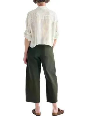 TWP TWP Striped Cropped Shirt