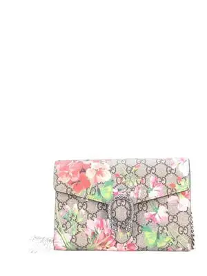 Gucci Dionysus Chain Wallet Blooms Print Gg Coated Canvas Small Cross Body Bag - Multicolour