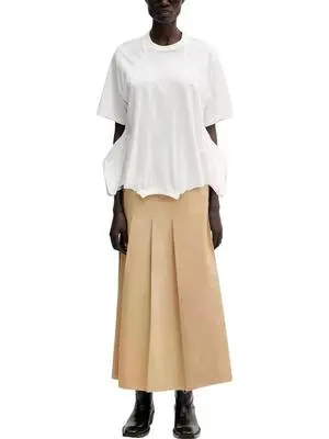 Undercover Pleated Midi Skirt - Neutrals