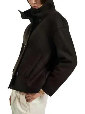 HARRIS WHARF LONDON Harris Wharf London Double-Breasted High-Neck Jacket