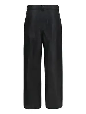 KRISTINA TI Pleated Wide-leg Trousers - Black