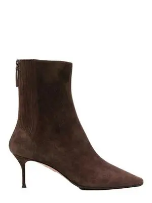 AQUAZZURA Saint Honoré Suede Ankle Boots - Brown
