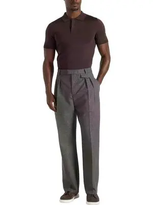 Manière De Voir Pierre In Dark Twin-pleat Tailored Pants - Grey