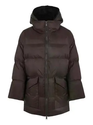 YVES SALOMON Yves Salomon A-Line Shearling-Panel Down Coat