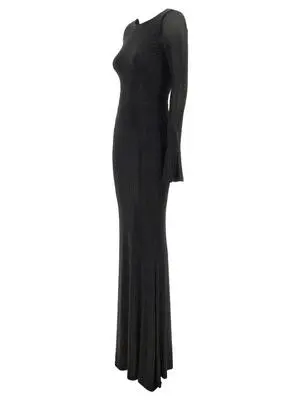 TWENTY FOURHAITCH Algedi Rhinestone-embellished Maxi Dress - Black