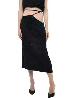 ROTATE BY BIRGER CHRISTENSEN ROTATE BIRGER CHRISTENSEN Glitter-Knit Cut-Out Skirt