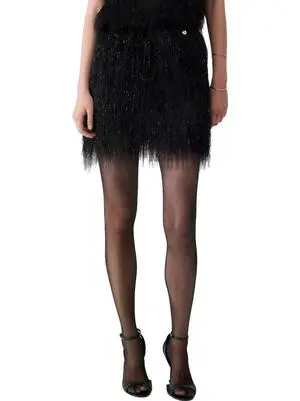 Liu Jo Fringe Mini Skirt - Black
