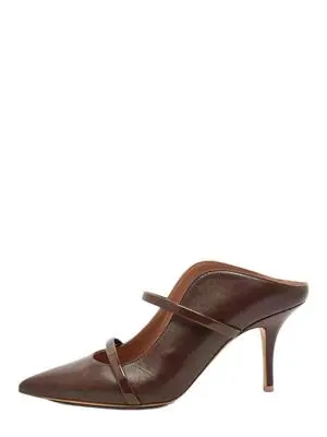 MALONE SOULIERS Malone Souliers Leather Maureen Curved Heeled Mules Brown