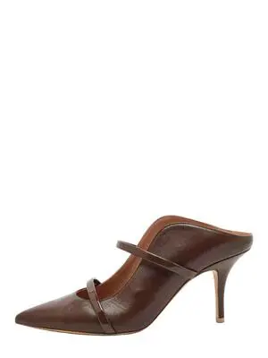 MALONE SOULIERS Leather Maureen Curved Heeled Mules - Brown
