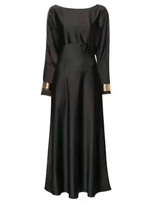Imperial Satin-finish Long-sleeve Maxi Dress - Brown