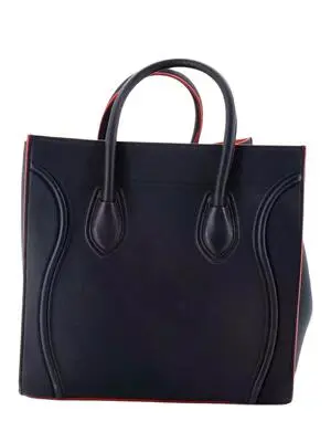 Celine Grainy Leather Mini Tote Bag - Blue