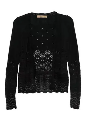 John Galliano Vintage 2000s Open-knit Crochet Cardigan - Black